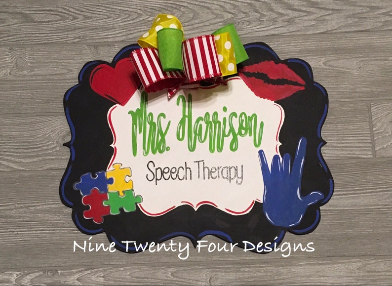 Speech Therapy Door Hanger Speech Teacher Gift Clinic - Etsy