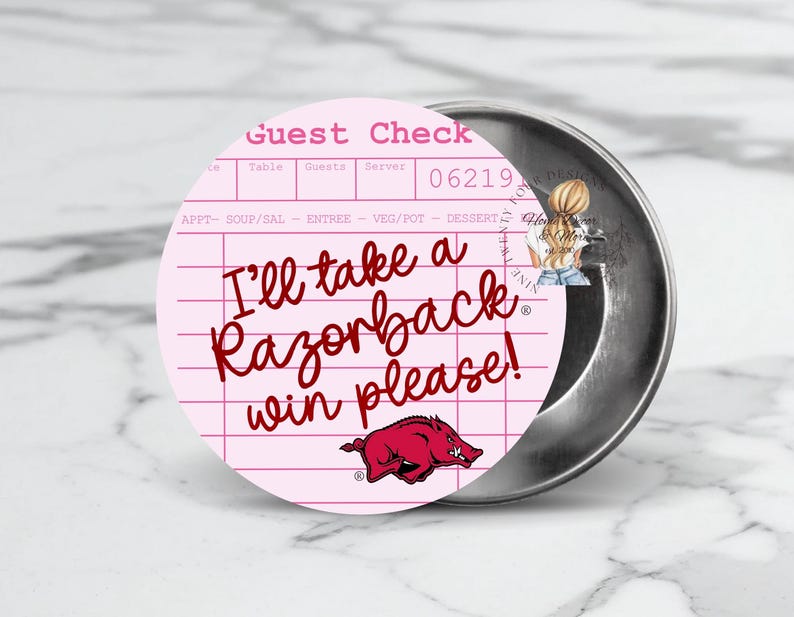 Razorback Win Button: UARK Game Day Pin - Etsy
