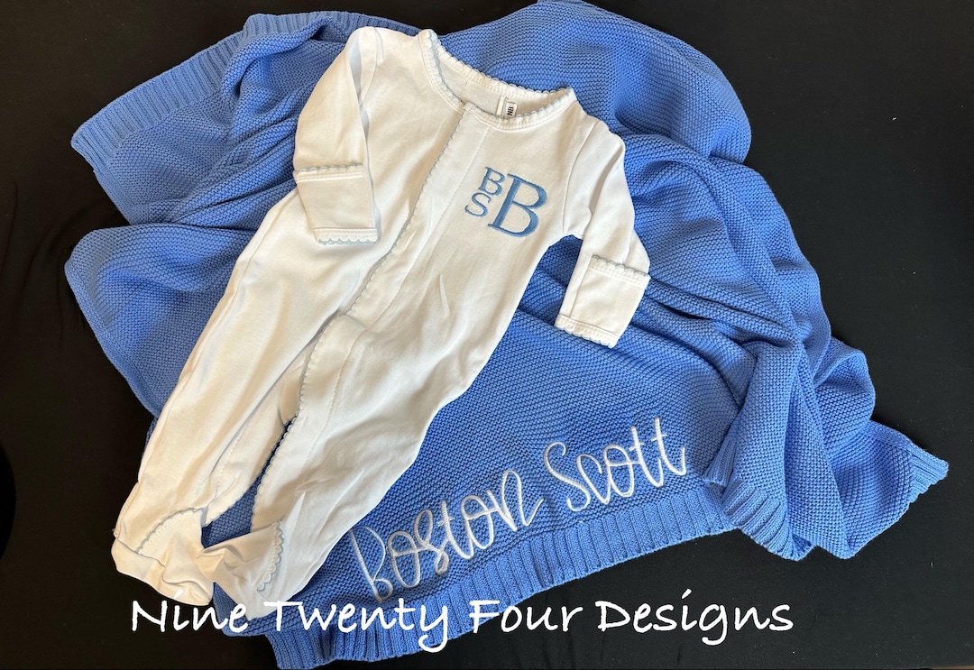 Baby Monogramed Footed Body Suit, Hospital Outfit, Baby Gift - Etsy