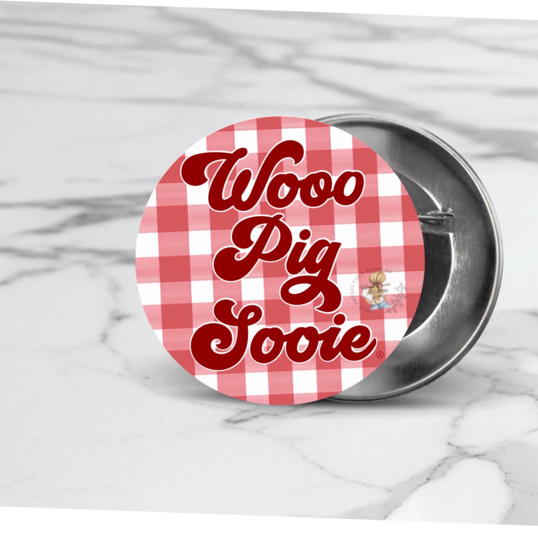 Wooo Pig Game Day Button: UARK College Football Accessories - Etsy