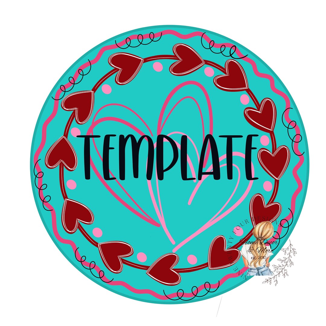 Laser Ready Valentines Template, Heart Template, Svg Template Door ...