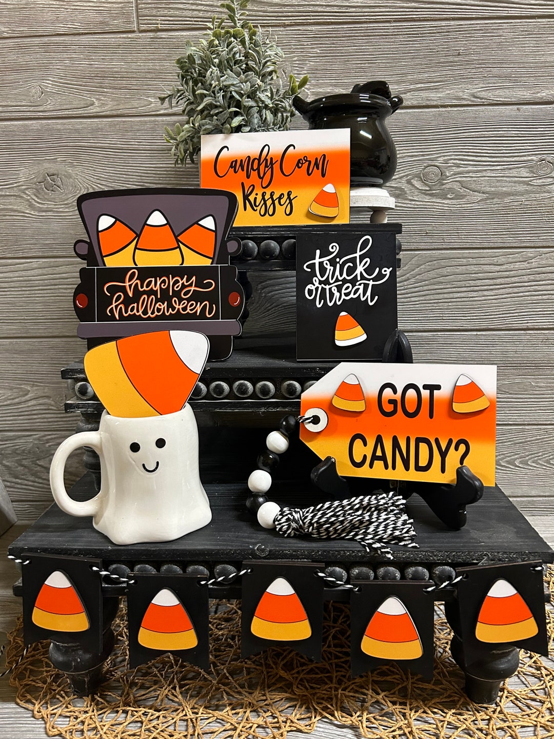 Candy Corn Tiered Tray Set - Etsy