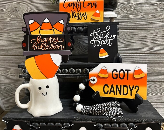 Candy Corn Tier Tray Candy Corn Banner Candy Corn Halloween Tier Tray ...