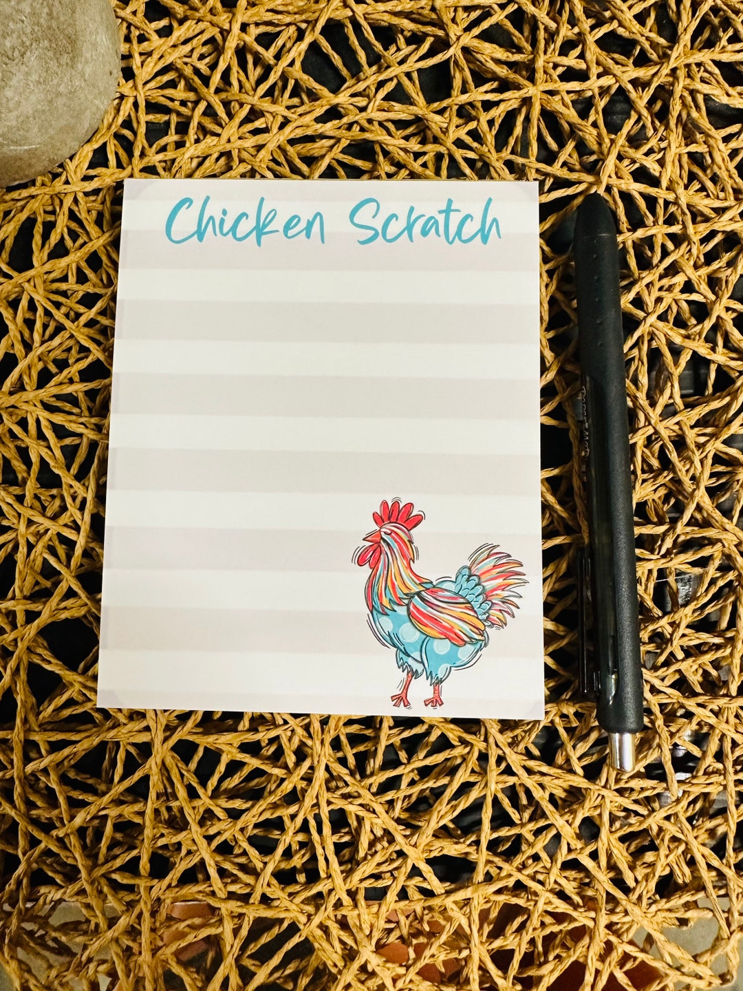 Chicken Scratch Notepad, Chicken Stationary, Chicken Notepad, Farm ...
