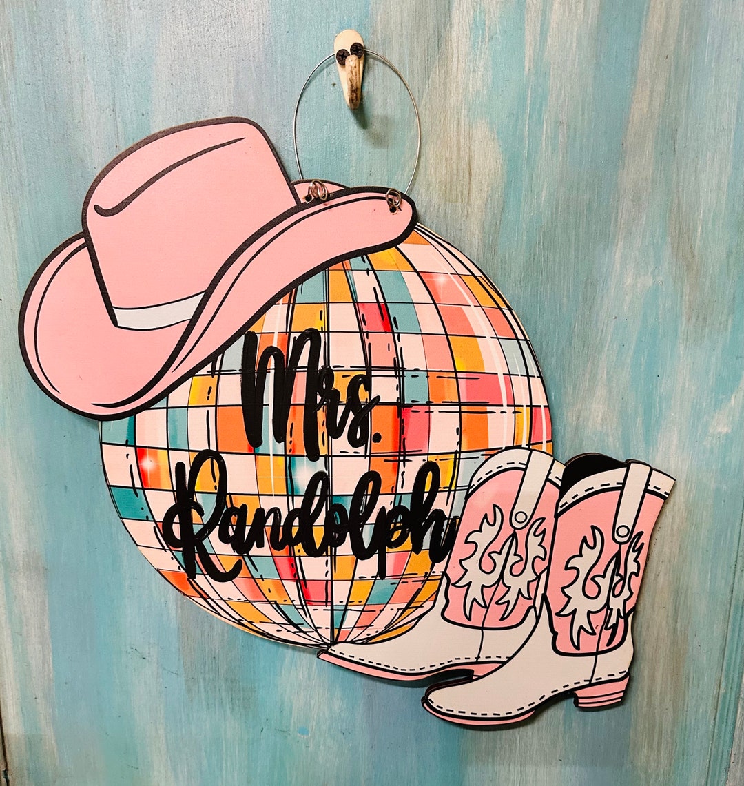 Disco Ball Teacher Door Sign, Printed Teacher Sign, Admistrator Sign ...