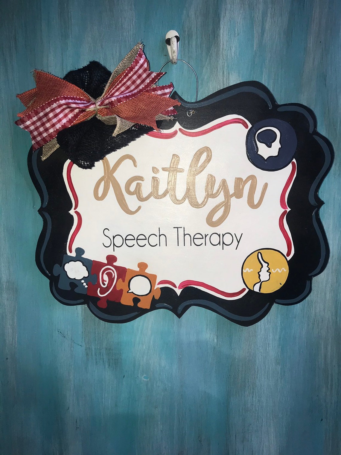 Speech Therapy Door Hanger Speech Teacher Gift Clinic - Etsy