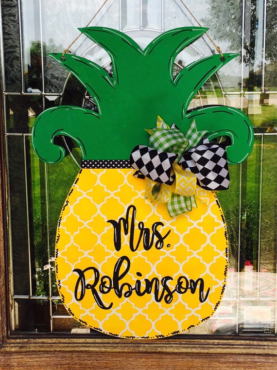 Pineapple Door Hanger Teacher Door Hanger Teacher Decor | Etsy
