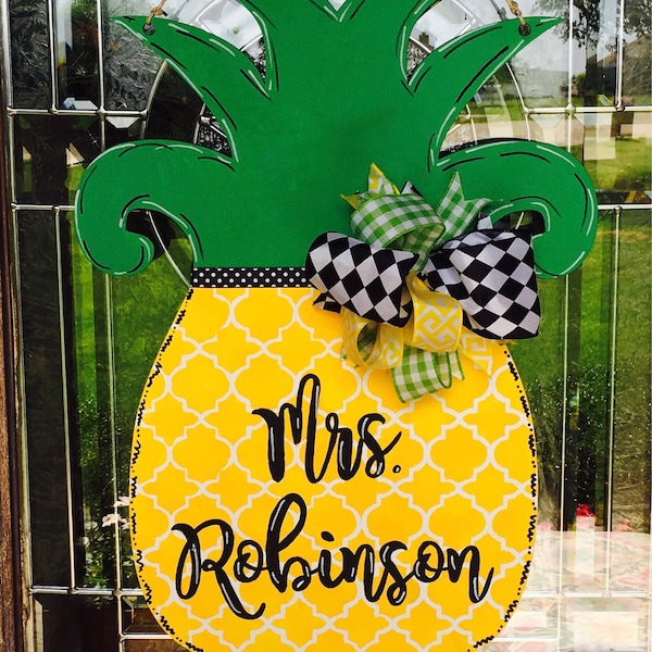 Pineapple Door Decor - Etsy