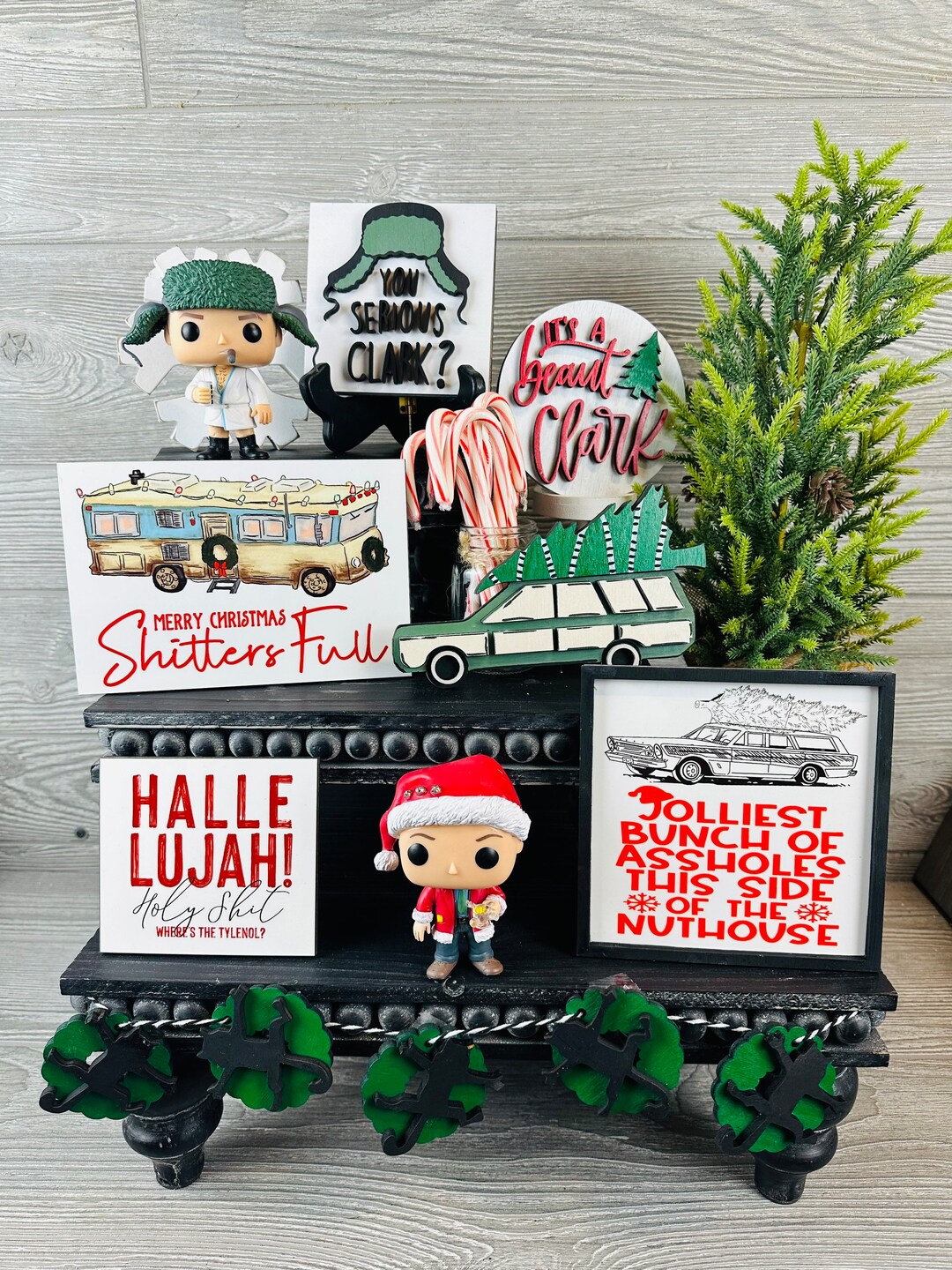 Griswold Christmas Tiered Tray Signs: Holiday Home Decor Set - Etsy