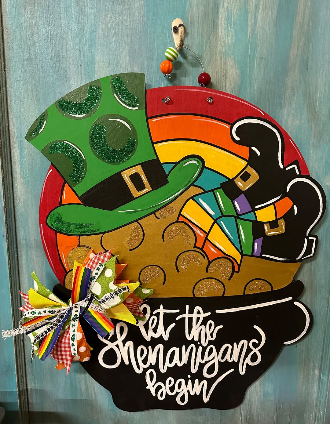 Pot of Gold St. Patricks Door Hanger, St. Patricks Decor, St. Patricks ...