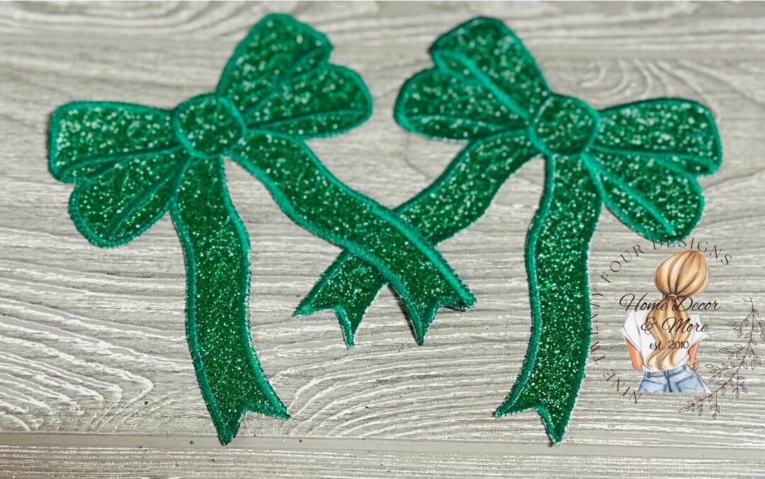 Embroidered Bow Patch: Trendy Iron-on Applique (set of 2) - Etsy