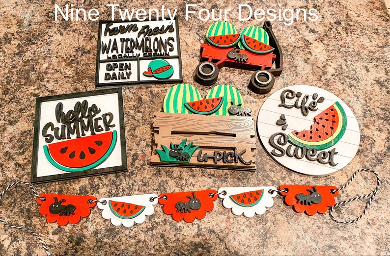Watermelon Stand Watermelon Signs Tiered Tray Decor Tiered - Etsy