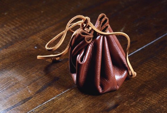 Leather Drawstring Belt Pouch Hedeby made To-order | Etsy