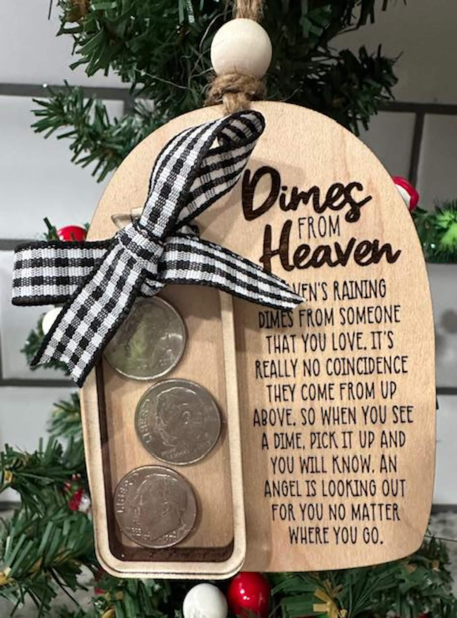 Dimes From Heaven Memory Ornament – Engraved Keepsake for Loved Ones ...