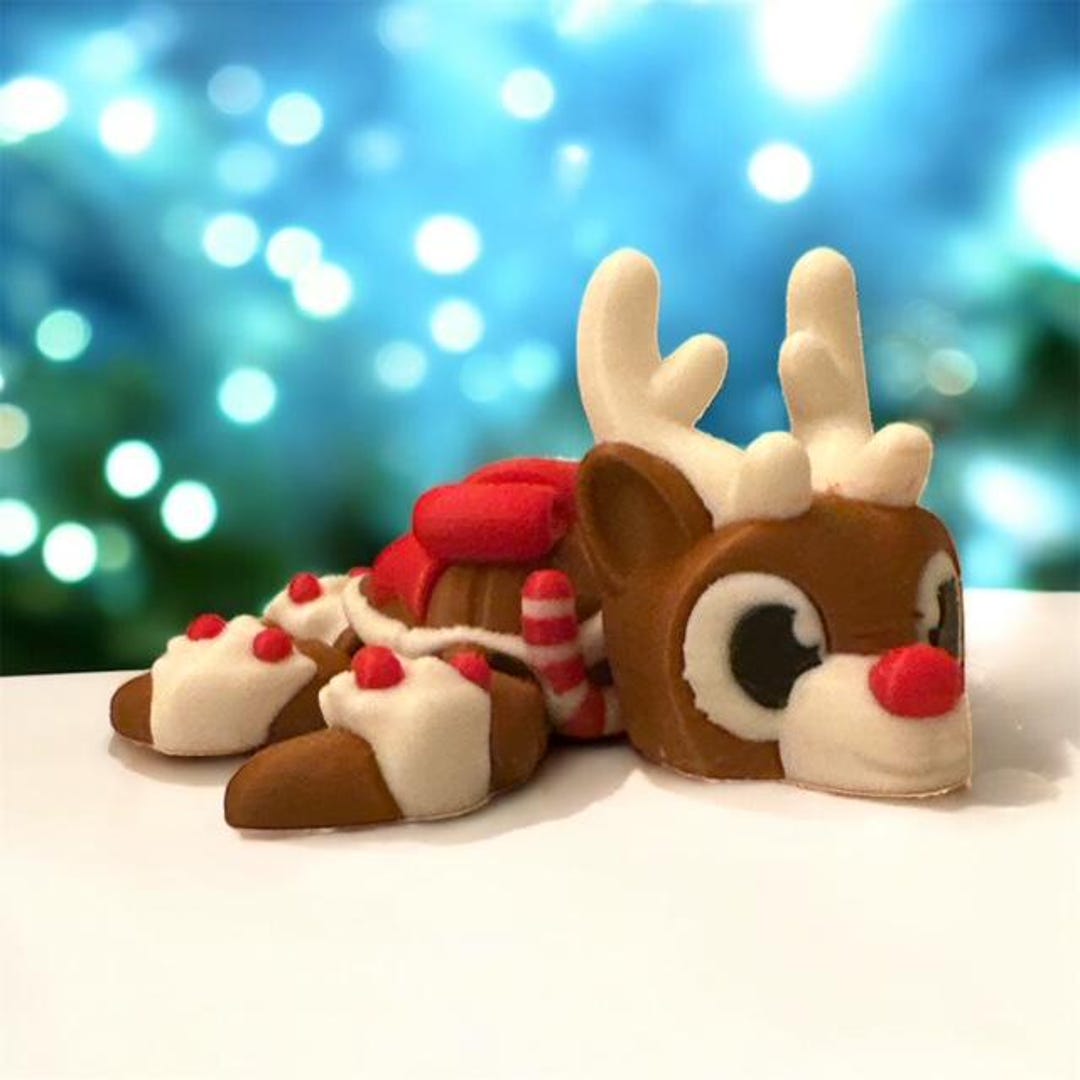 Turtle 3D Printed Reindeer Turtle Festive Fidget Toy Cute Christmas ...