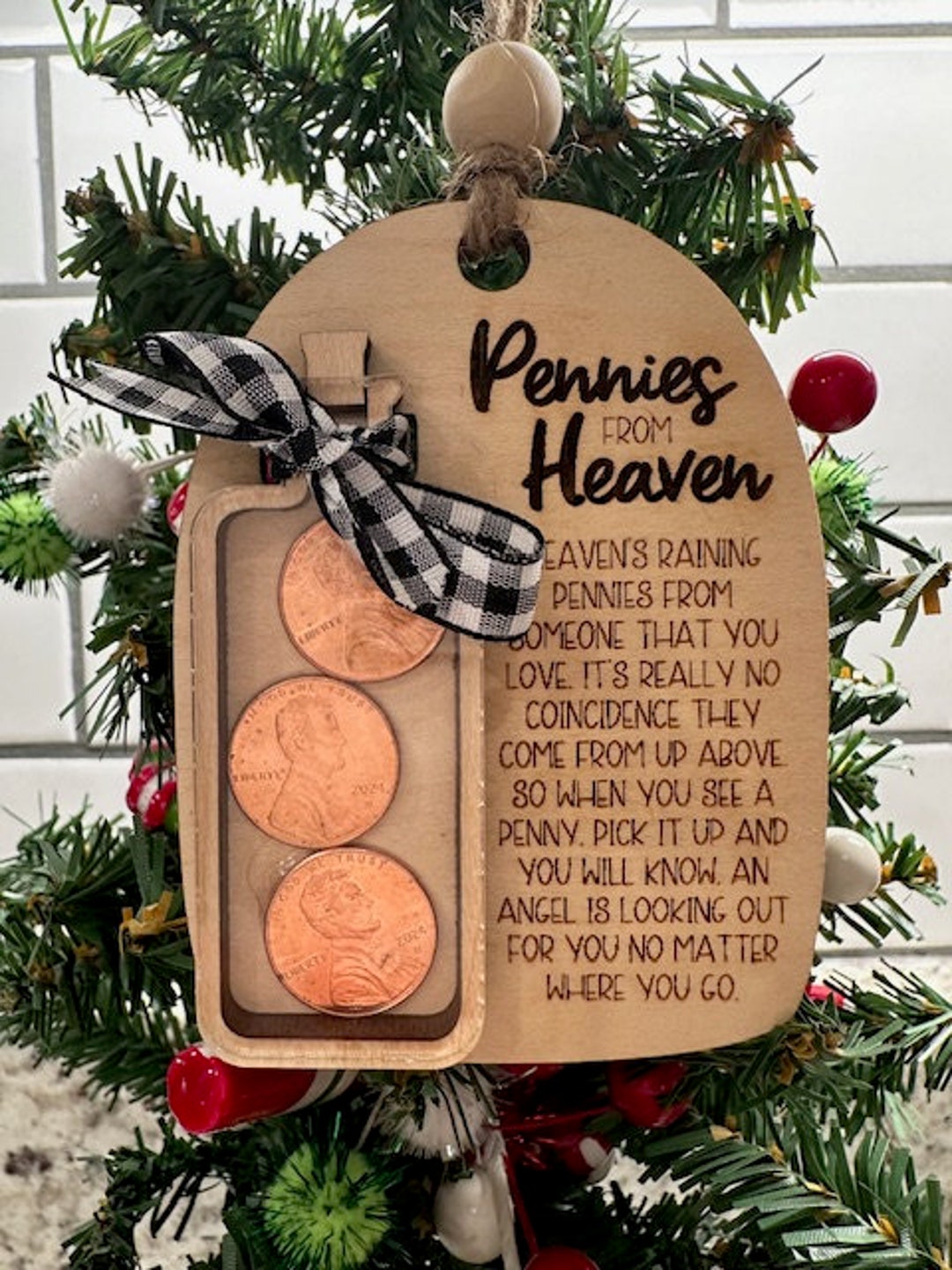 Pennies From Heaven Memory Ornament – Engraved Keepsake for Loved Ones ...