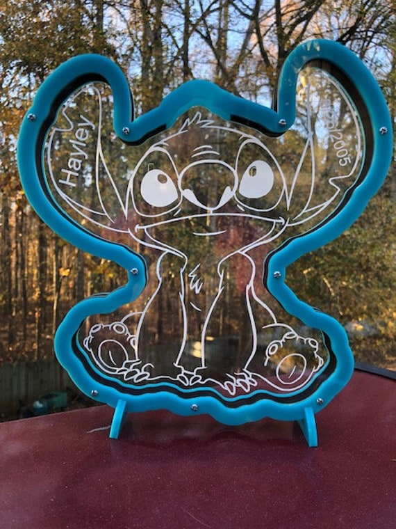 Stitch Piggy Bank Stitch Acrylic Stitch Bank Acrylic Bank - Etsy