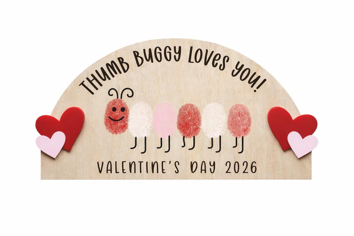Thumb Buggy Loves You DIY Valentine Fingerprint Keepsake Thumbprint ...