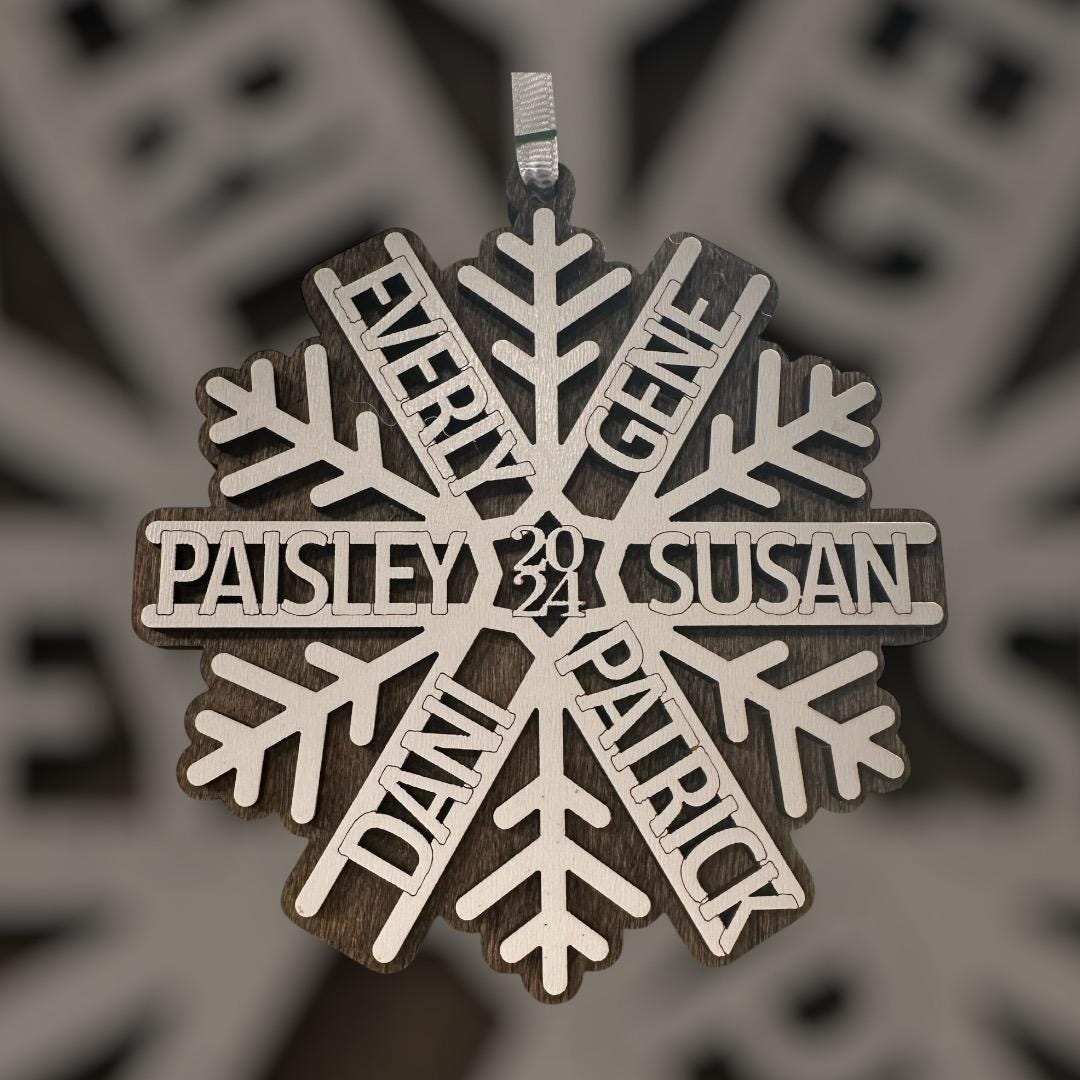 Personalized Snowflake Family Ornament Custom Christmas Decoration With ...