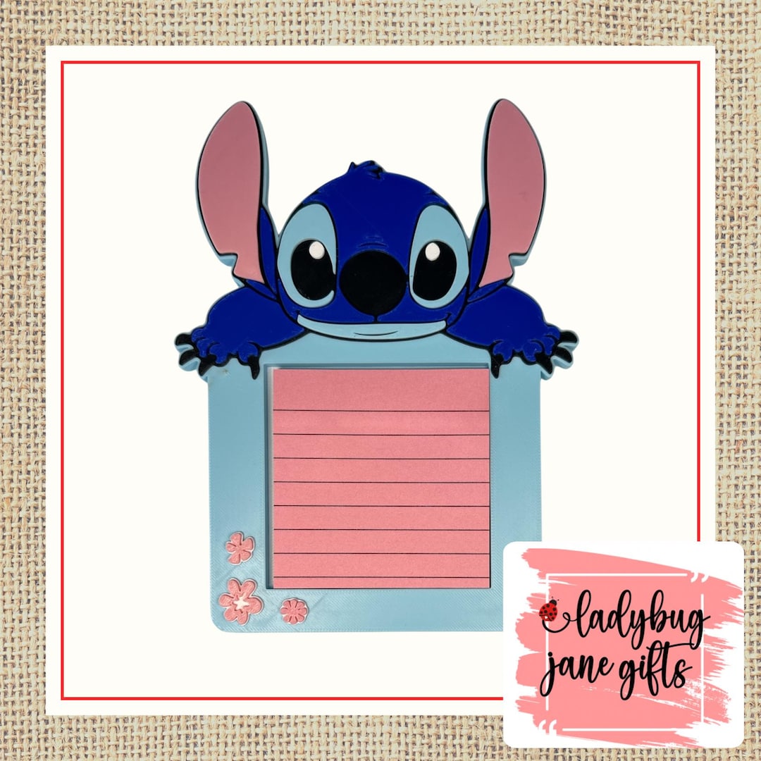 Stitch Sticky Note Holder Blue Alien - Etsy