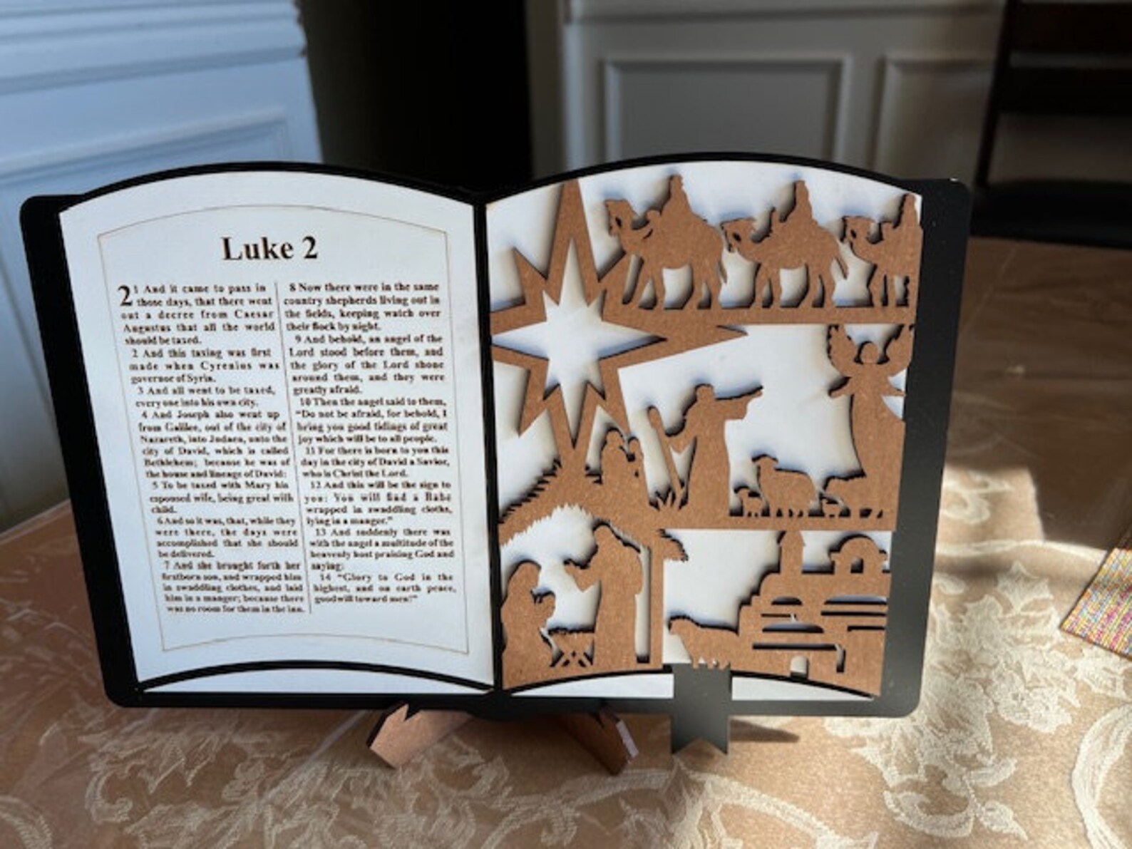 Luke 2 - Handcrafted Christmas Nativity Scene Decor (11"x8") - Etsy