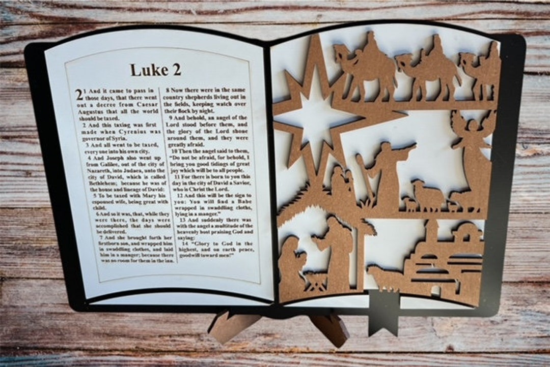 Luke 2 - Handcrafted Christmas Nativity Scene Decor (11"x8") - Etsy