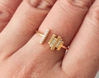 Modern gold ring | Etsy