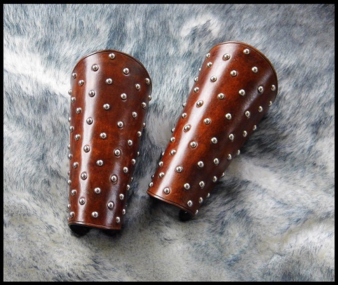Studded Leather Bracers Leather Armor - Etsy