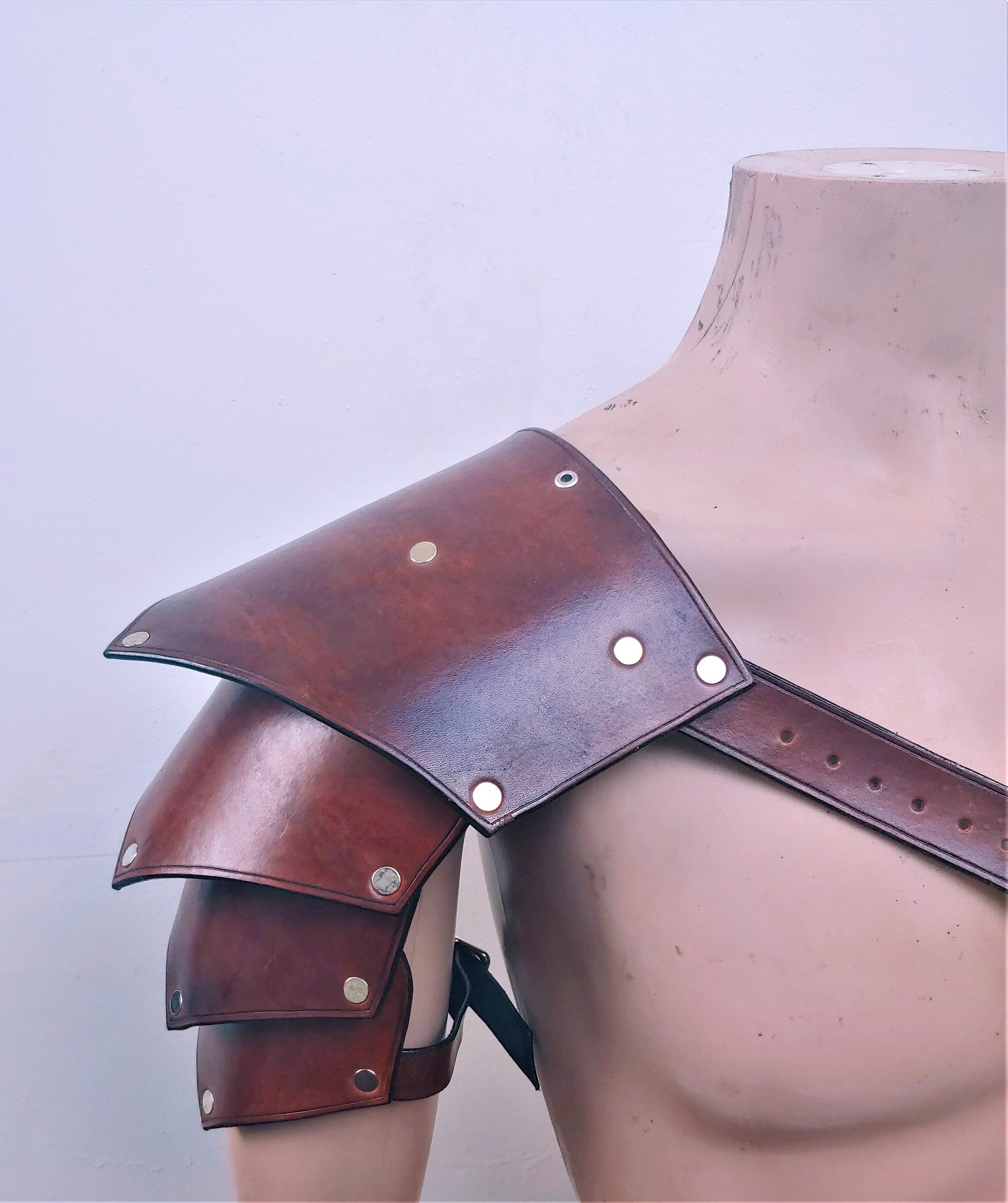 Leather Pauldron Leather Armor - Etsy