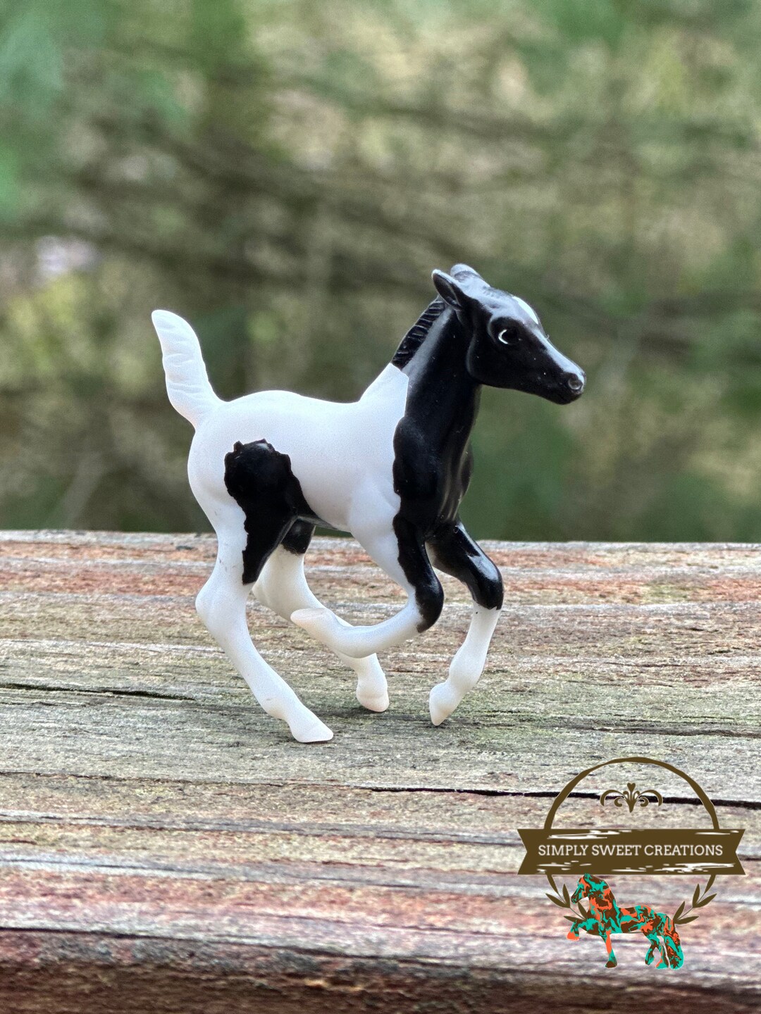 Breyer Horse Stablemate Cantering Foal Black and White Pinto - Etsy Breyer Horse Stablemate Cantering Foal Black and White Pinto - Etsy
