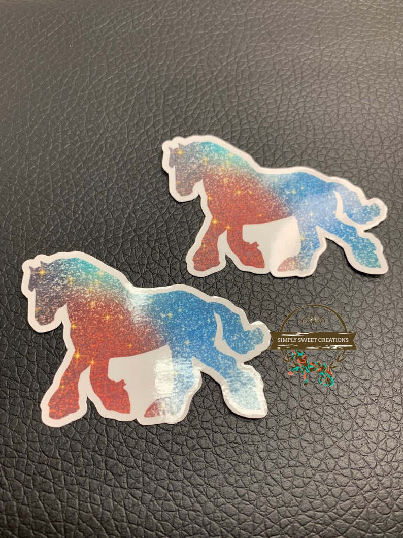 Glitter Horse Horse Sticker Draft Horse Laptop Sticker - Etsy