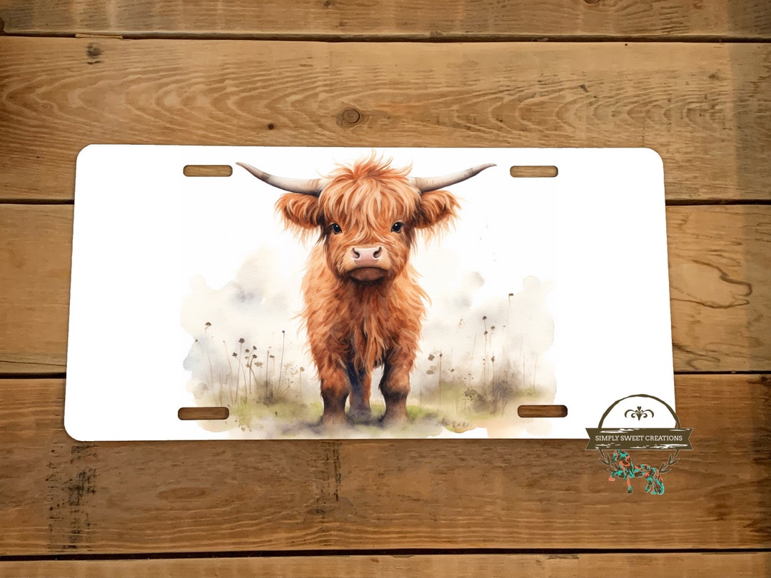 Highland Cow License Plate, Cow License Plate, Car Accessaries, Car ...