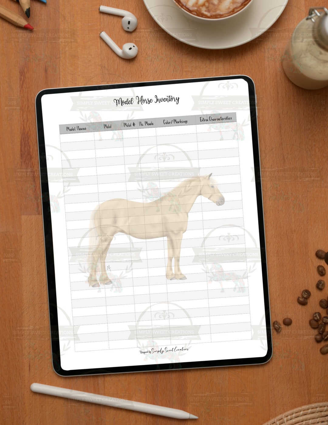 Model Horse Inventory Sheet Printable/digital Planner Record Breyer ...