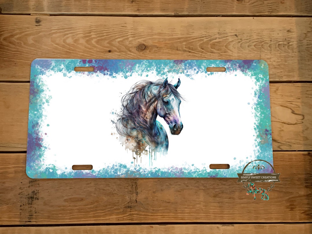 Boho Horse License Plate, Horse License Plate, Horse Lover Gift, Boho ...
