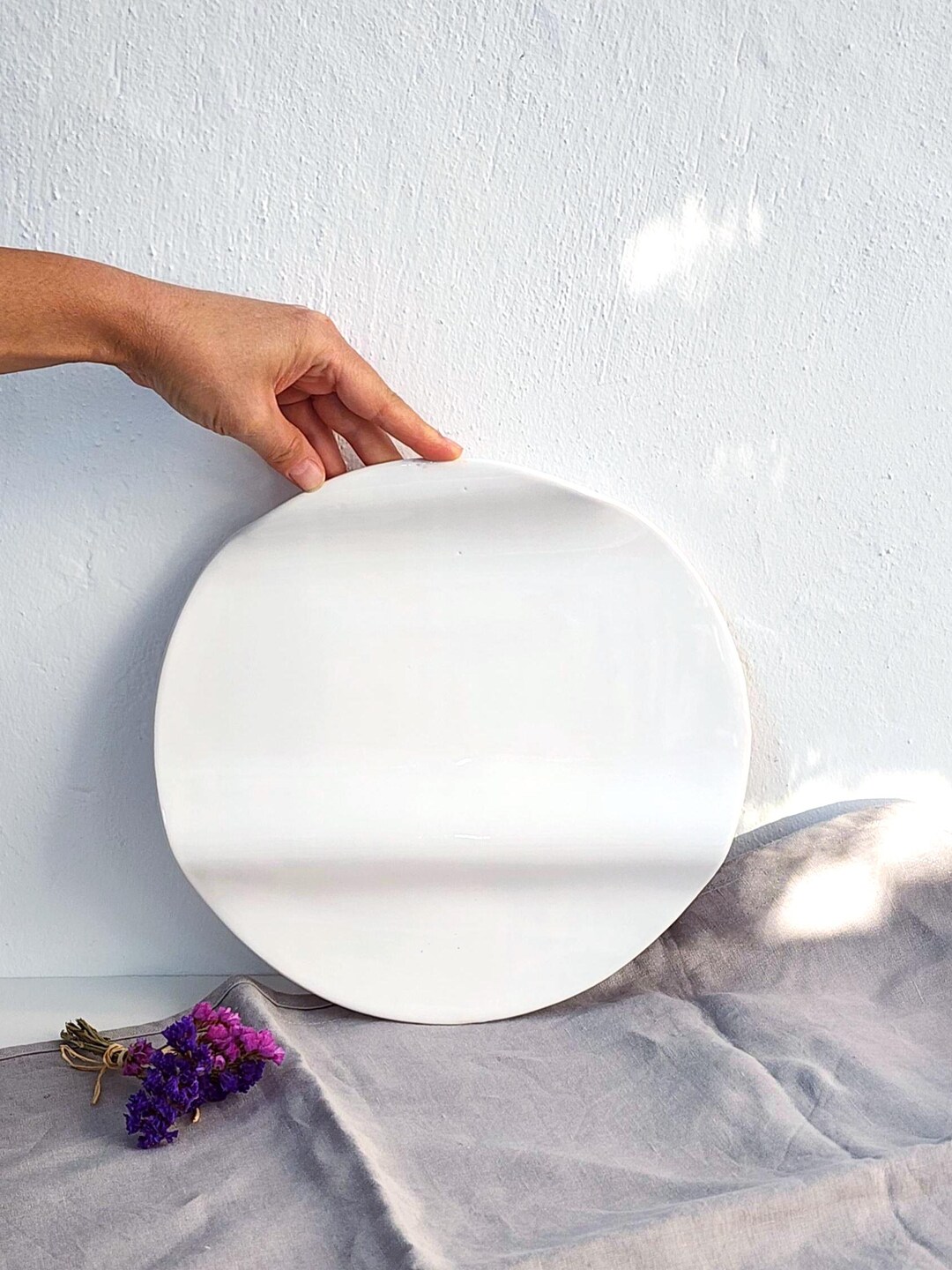 Handmade Ceramic Wavy Platter: Charcuterie Cheese Board, Sushi Plate - Etsy