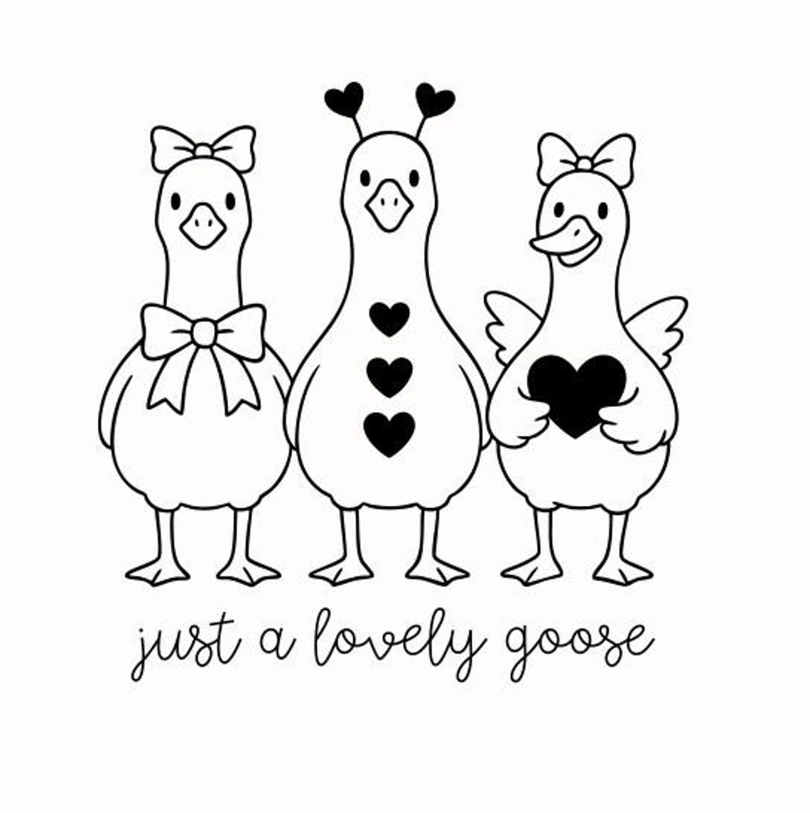 Lovely Goose SVG Cricut Cutting File Valentines Day Porch Goose 4 ...