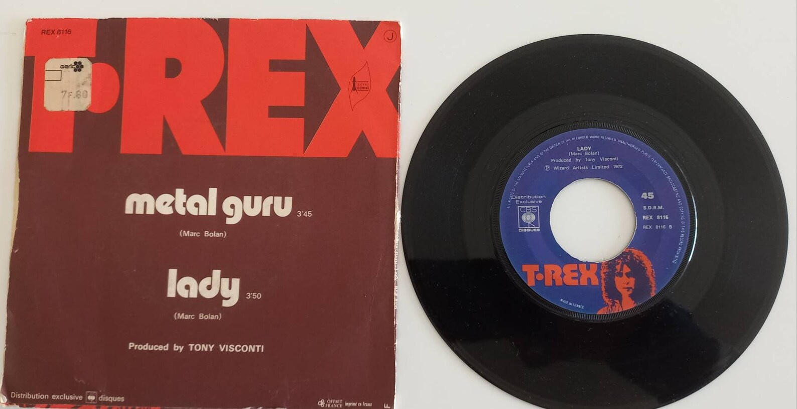 T REX Metal Guru 1972 French Issue Rare Original 7 45rpm - Etsy UK