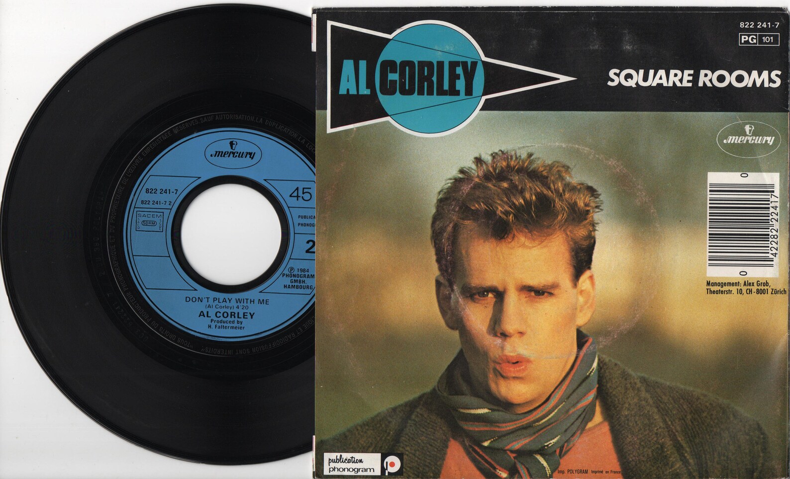 AL CORLEY Square Rooms 1984 French Issue Original Rare 7" 45 Rpm Vinyl ...