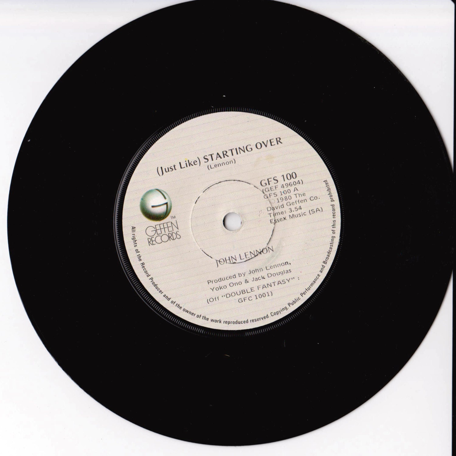 JOHN LENNON Just Like Starting Over 1980 South Africa Issue Very Rare ...