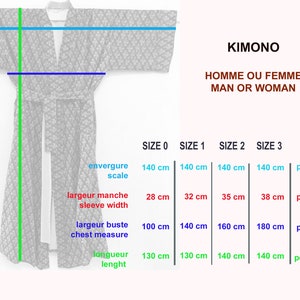 Kimono, Man Kimono Woman Dressing Gown, White and Multicolored Bathrobe ...