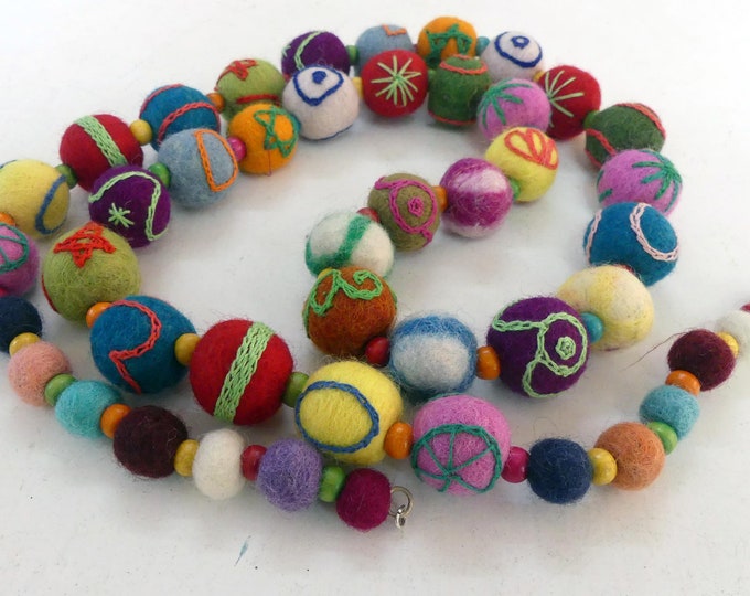 Felted Flower, Hand Felted, Wool Jewelry Felted Necklace/scarf/belt ...