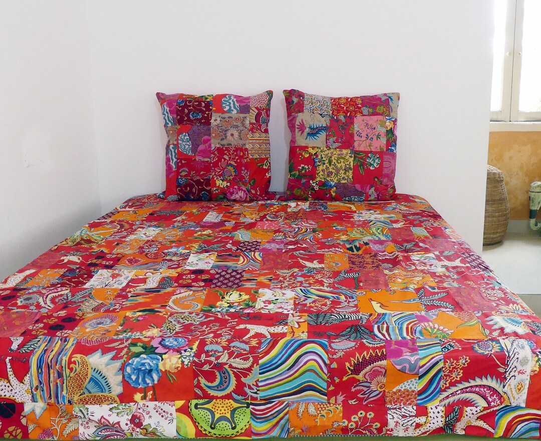 Custom Made King Size Patchwork Duvet Cover With 3 Side Zipper for ...