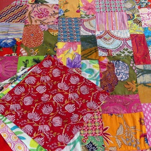 Tablecloth Patchwork Round for Table of 6 in Red and Multicolored ...