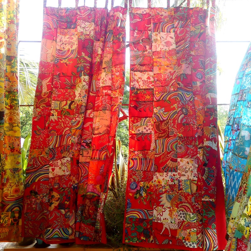 Multicolored Curtains - Etsy
