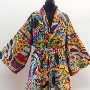 Long Multicolored Kimono With Fruit Patterns for Men or Women, All ...