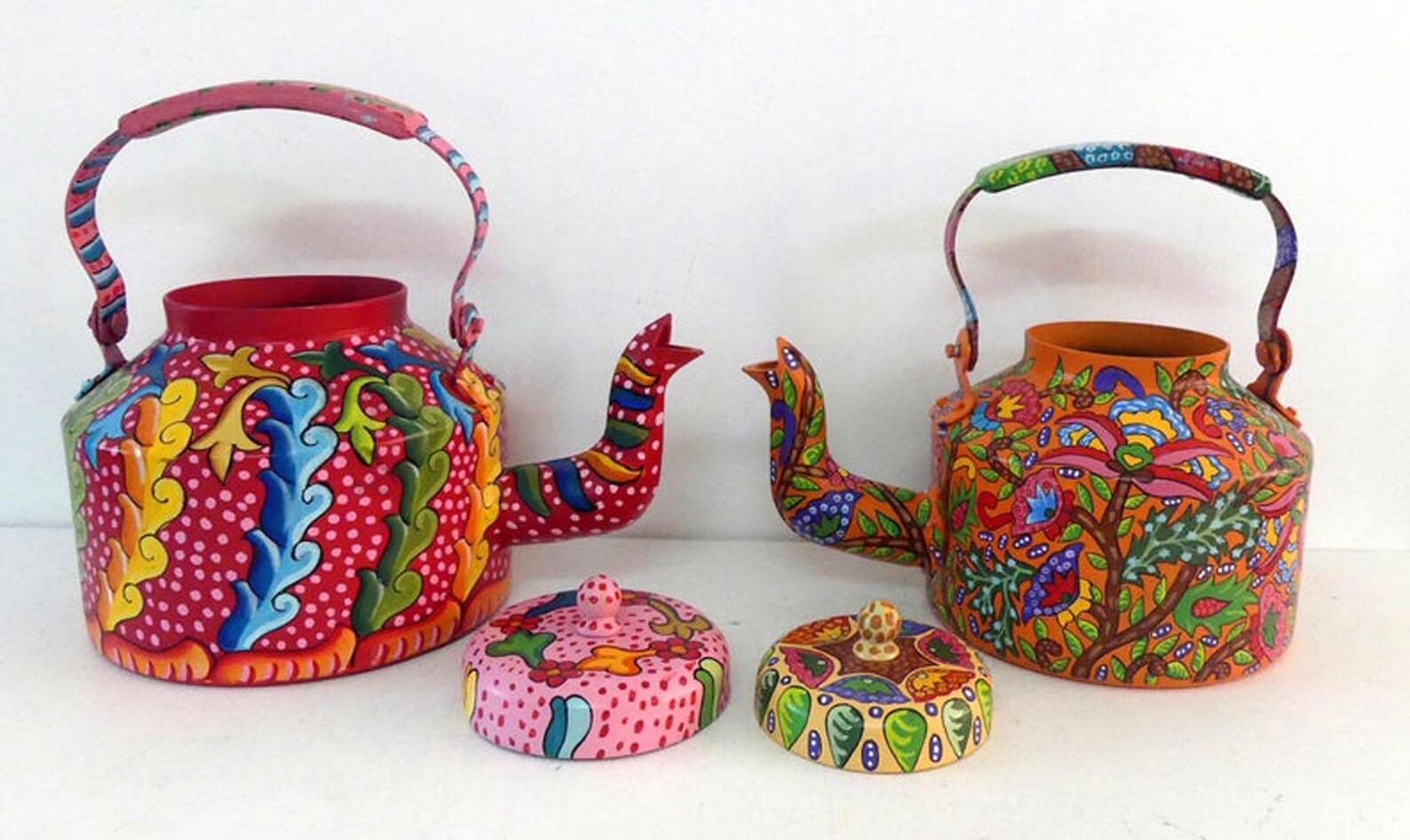 DECORATIVE TEAPOT in Recycled ALUMINUM Hand-painted Boho Tea - Etsy UK