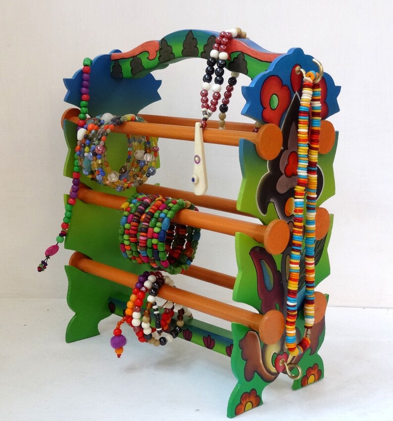 Bracelet Stand to Display in Painted Wood, With 6 Removable Bohemian ...