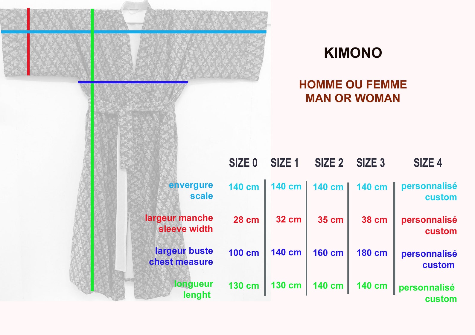 Men's or Women's Kimono Red and Multicolored Dressing - Etsy