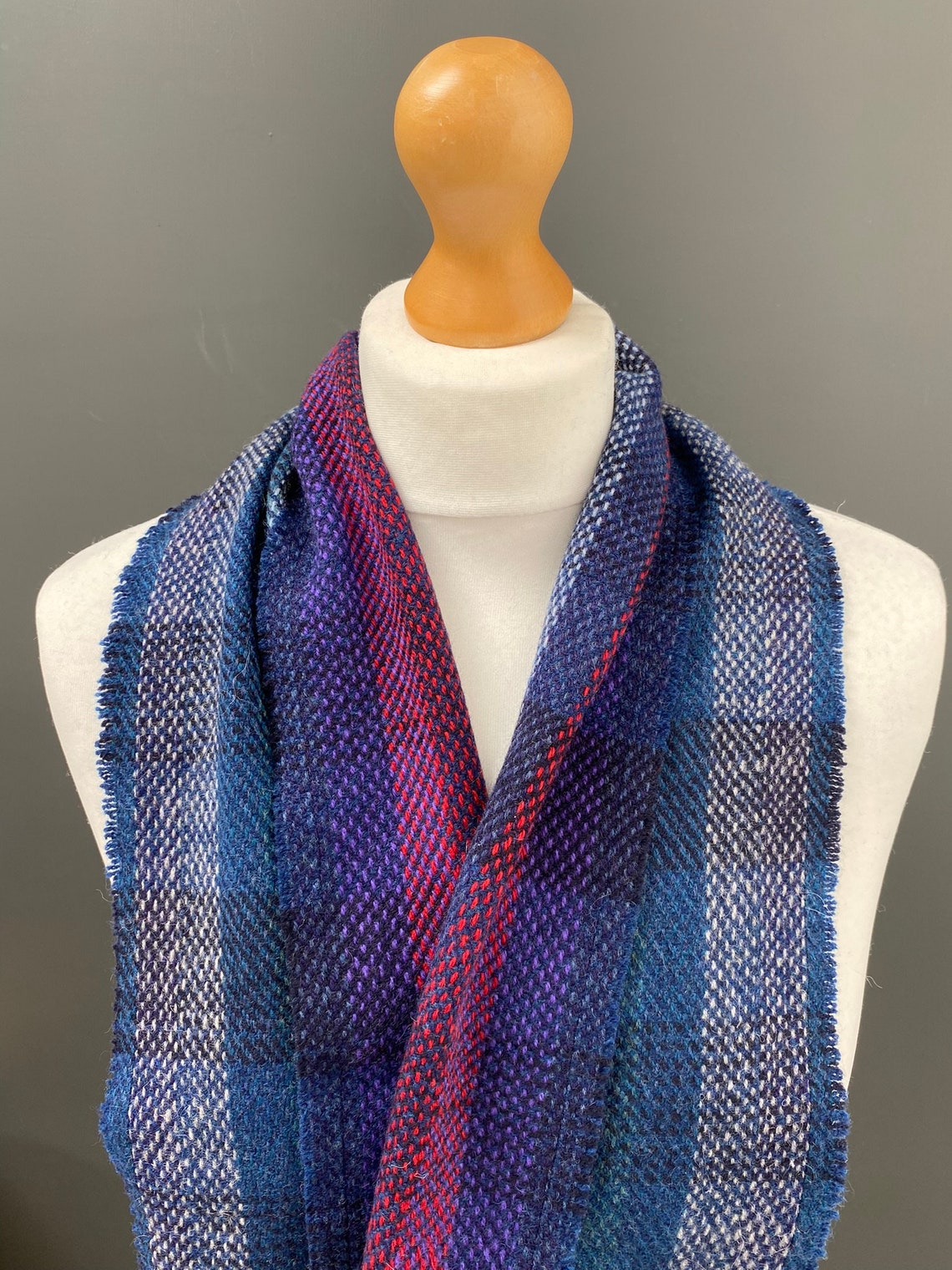 Handwoven Lambswool Scarf Purple Merino Shawl Woven With - Etsy