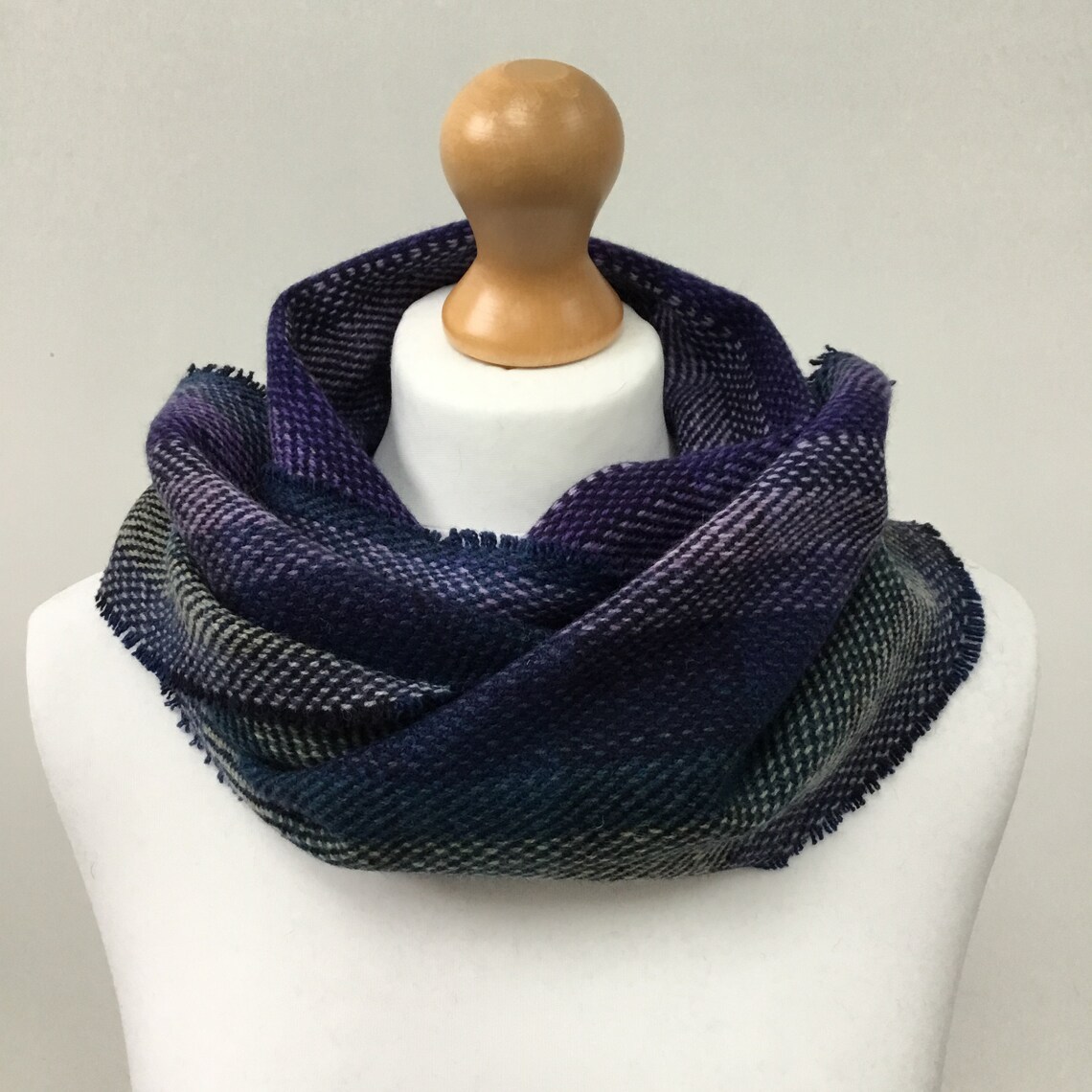 Handwoven Lambswool Scarf Purple Merino Shawl Woven With | Etsy